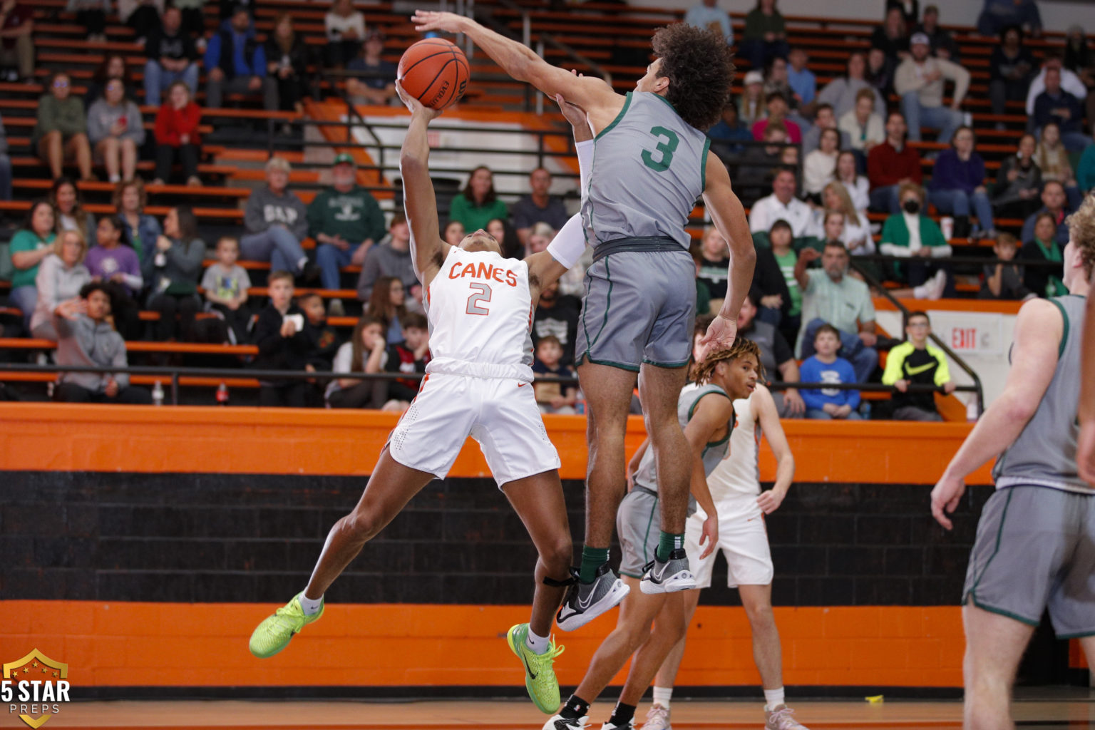 Greeneville guard Jakobi Gillespie, Morristown East guard Micah Simpson ...